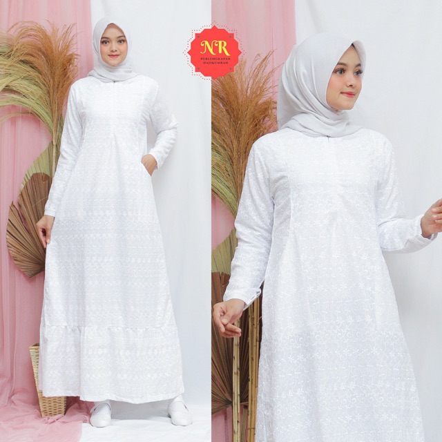 Jual GAMIS PUTIH UMROH / GAMIS HITAM / BUSANA MUSLIM WANITA ...