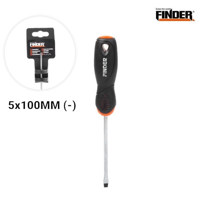 Jual OBENG MINUS (-) FINDER CHROME VANADIUM 5INCX100MM | Shopee Indonesia