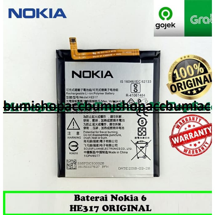 Jual Baterai HP Nokia 6 / HE316 / HE 316 ORIGINAL 100% Batre Battery ...