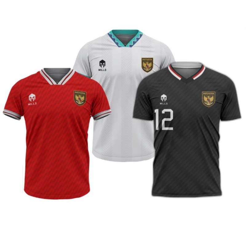 Jual BAJU KAOS JERSEY BOLA TIMNAS INDONESIA TERBARU 2023 HITAM MERAH PUTIH GRATIS NAMA DAN NO ...