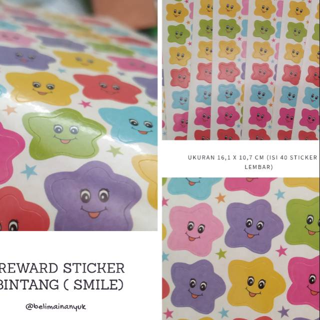 Jual BeliMainanYuk - Reward Sticker Bintang (Smile) | Shopee Indonesia