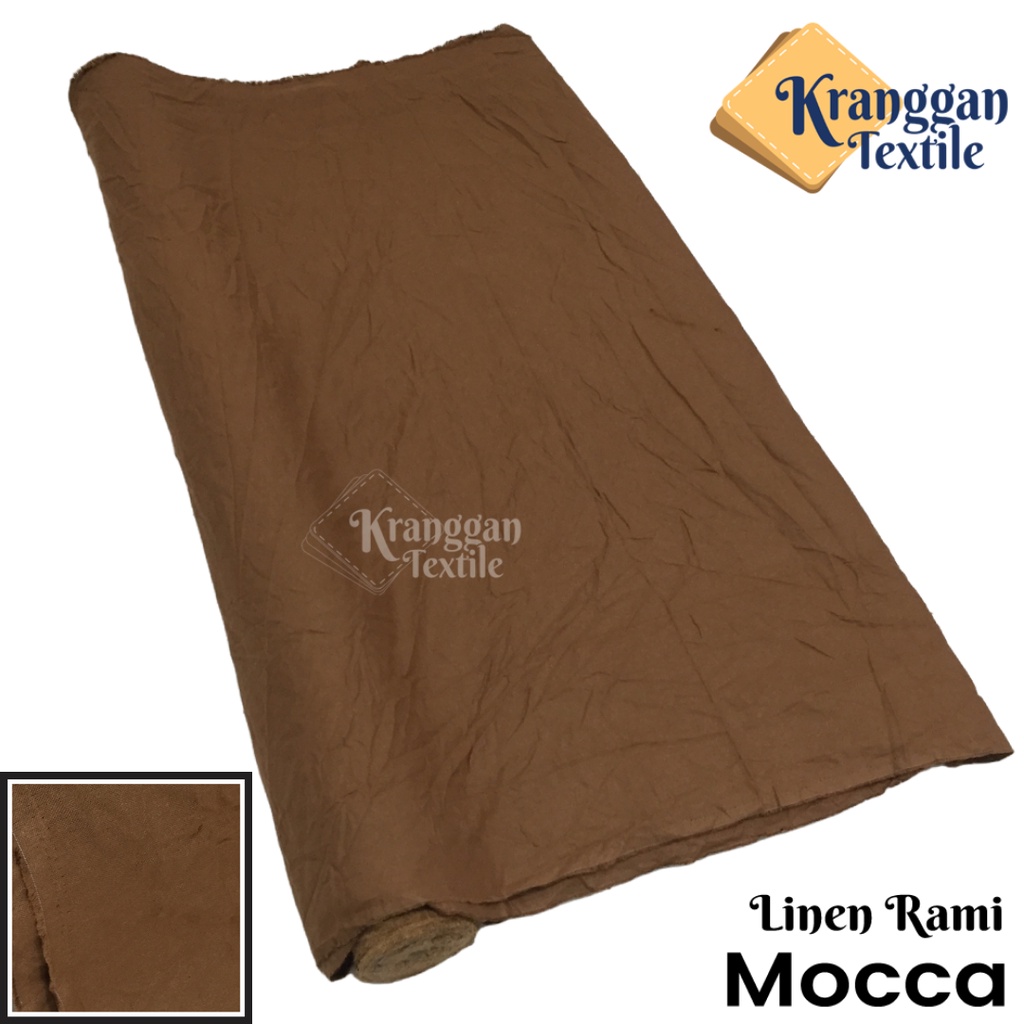 Jual KAIN LINEN RAMI POLOS PREMIUM LEBAR 150CM MOCCA | Shopee Indonesia