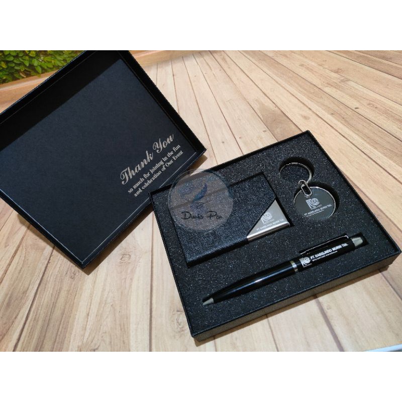 Jual Giftset Custom Pen + Keychain + Cardholder Esklusif, Hadiah Acara ...