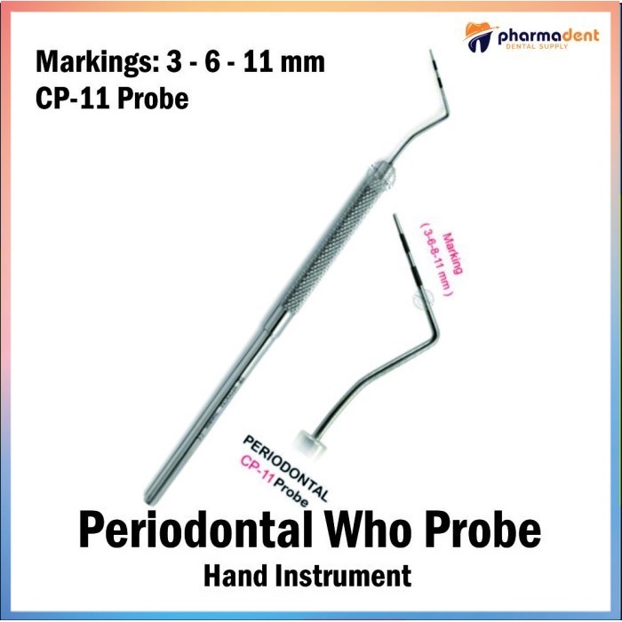 Jual Periodontal Who Probe CP BALL Sen Shan CP 11 Probe (3-6-11mm ...
