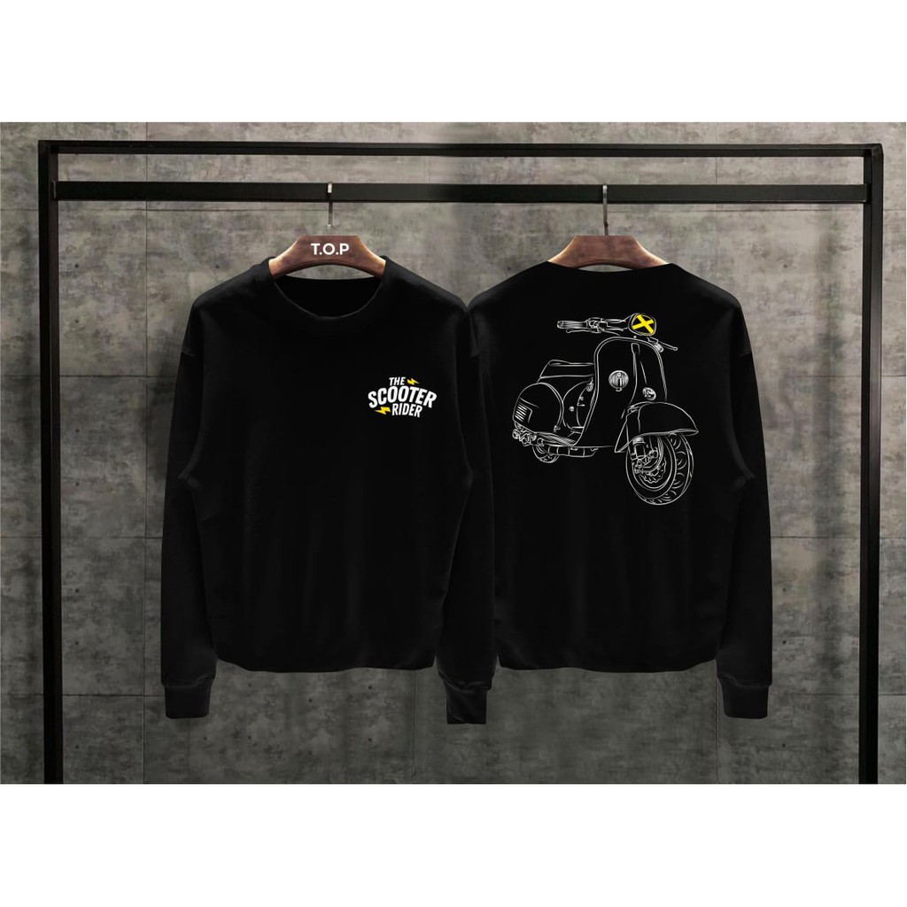Jual COD Kaos Lengan Panjang Distro Scooter Rider Baju Motor Pria ...