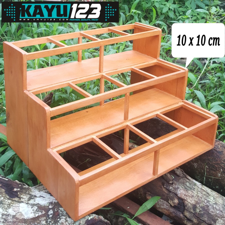 Jual Rak Kayu Multi Fungsi 3 Tier Tempat Botol Ukuran Dalam 10 cm (RK ...
