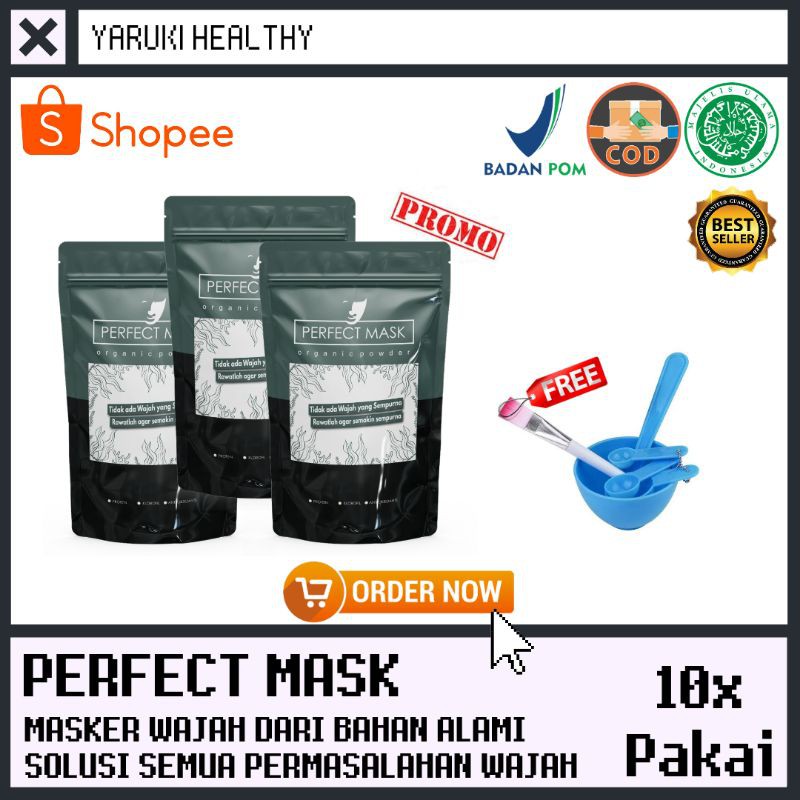 Jual PERFECT MASK [10X] PAKAI - Masker Wajah / Masker Jerawat - FREE ...