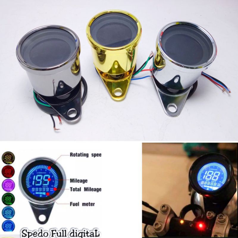 Jual SPEEDOMETER SPEDO SPIDO BULAT DIGITAL LED RACING PNP SEMUA MOTOR ...