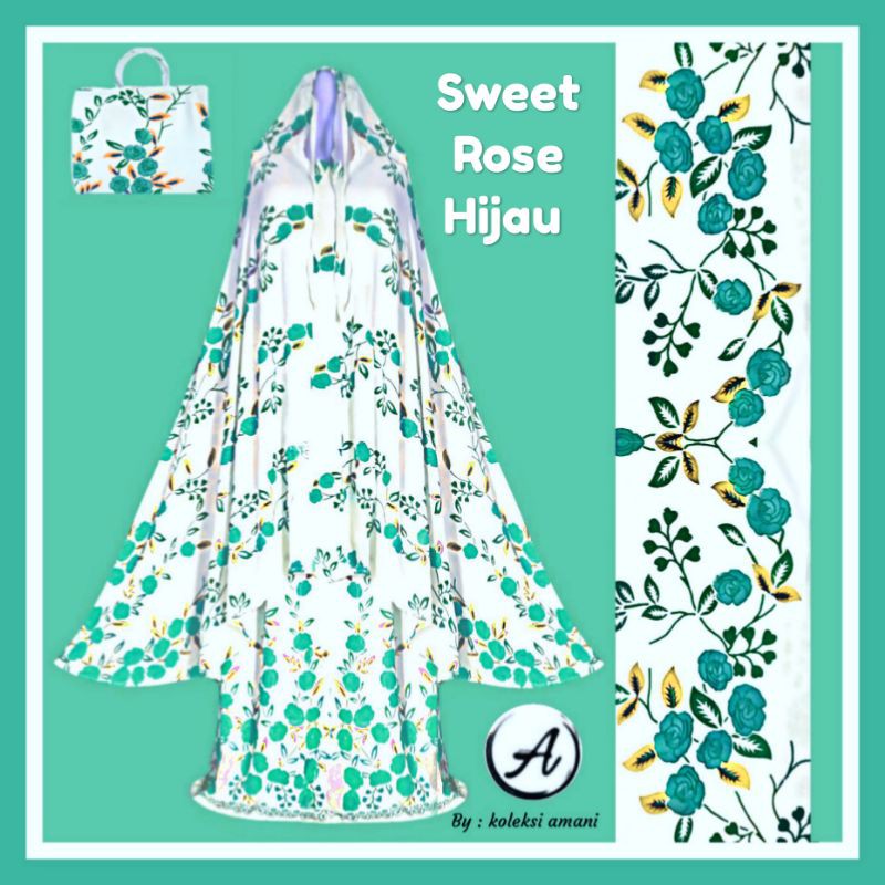 Jual ECER Mukena bali rayon super motif sweet rose | Shopee Indonesia