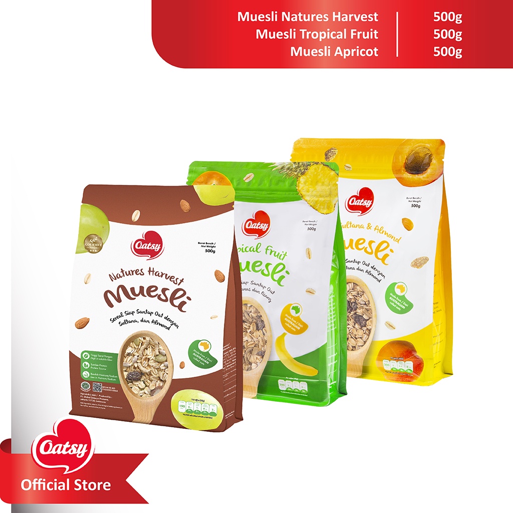 Jual Oatsy Muesli Triple Mix 500gr | Shopee Indonesia
