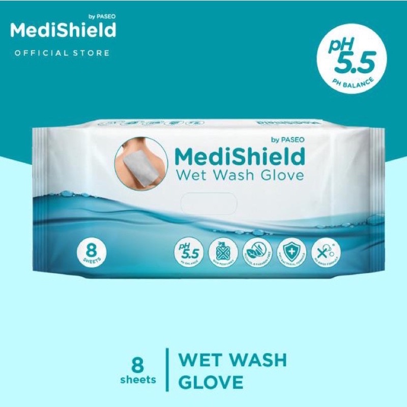 Jual Medishield by Paseo Wet Wash Glove Tisu Tissue Basah Waslap ...