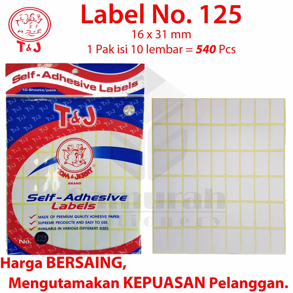 Jual Label Stiker Tom & Jerry / Sticker Tempel TJ No 99 100 103 104 105 ...