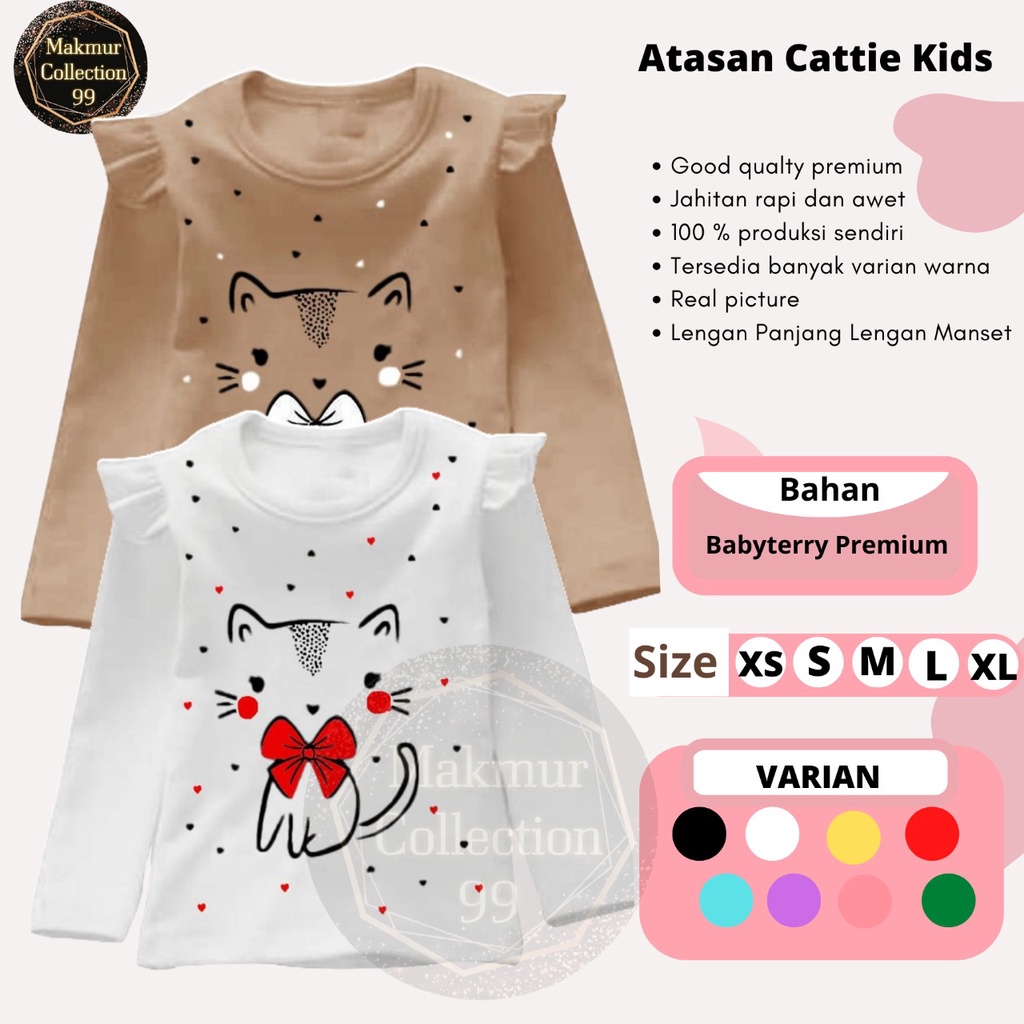Jual Atasan Kaos Anak Perempuan 1-14 Tahun Lengan Panjang Model Kerutan ...