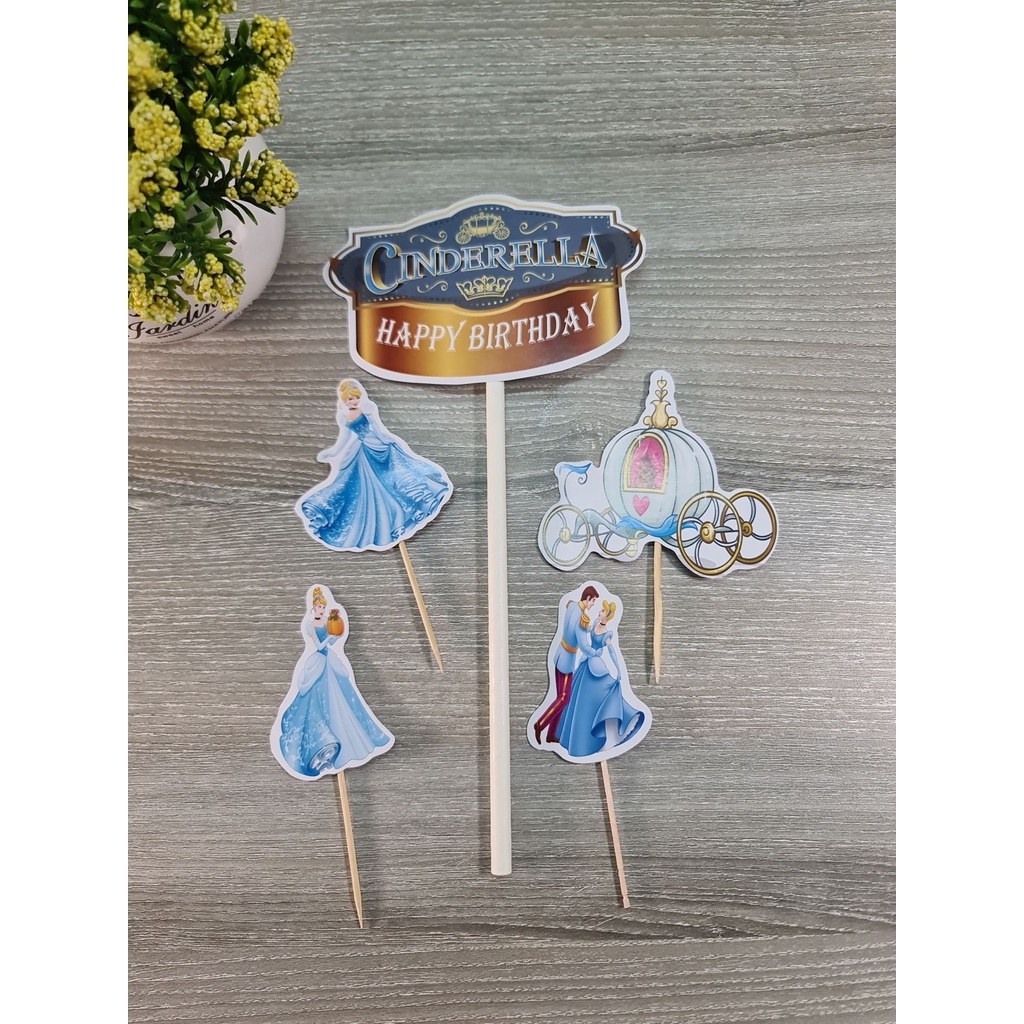 Jual Topper Putri Princess Cinderella Ulang Tahun Hiasan Kue Ulang ...