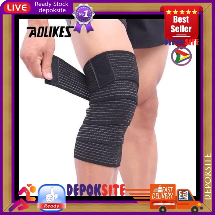 Jual Aolikes Bandage 180 CM Elastis Knee Support Leg Calf Knee pad ...