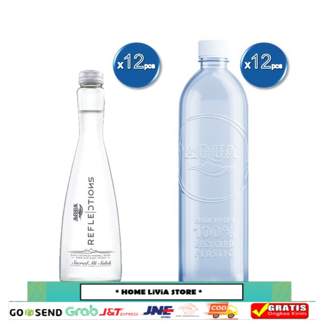Jual AQUA Reflection 380 ml Still x 12 pcs (1 dus) + AQUA Life Recyled ...