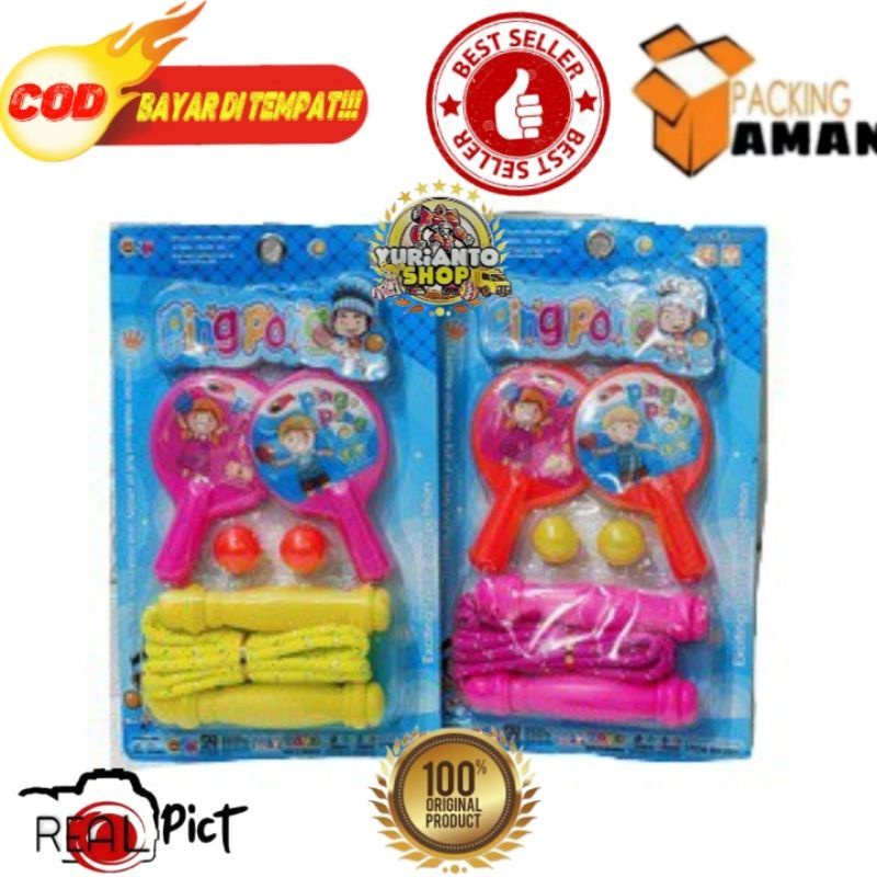 Jual COD PROMO SH281 Mainan Anak Tenis Meja - Mainan Ping Pong Set Plus Skipping | Shopee Indonesia
