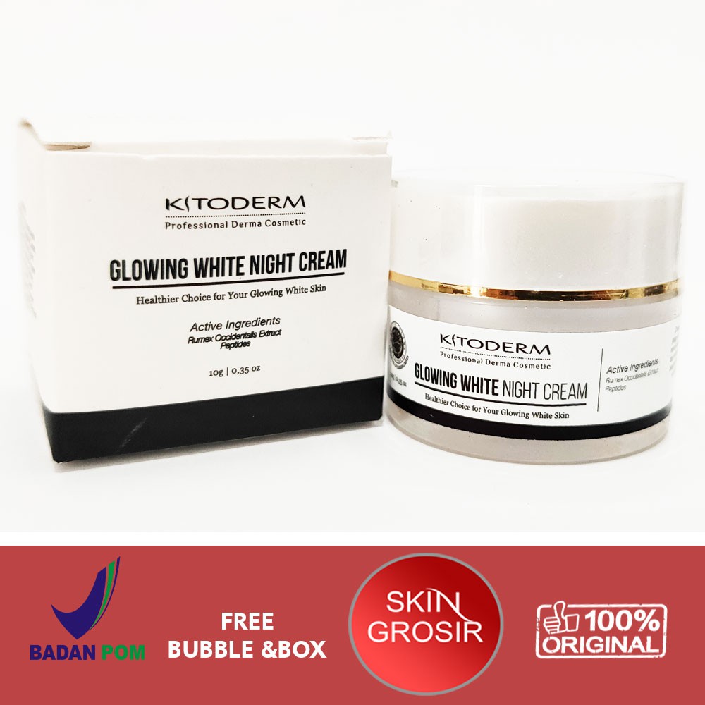 Jual [READY STOCK] Kitoderm Glowing White Night CREAM 10gr Original ...