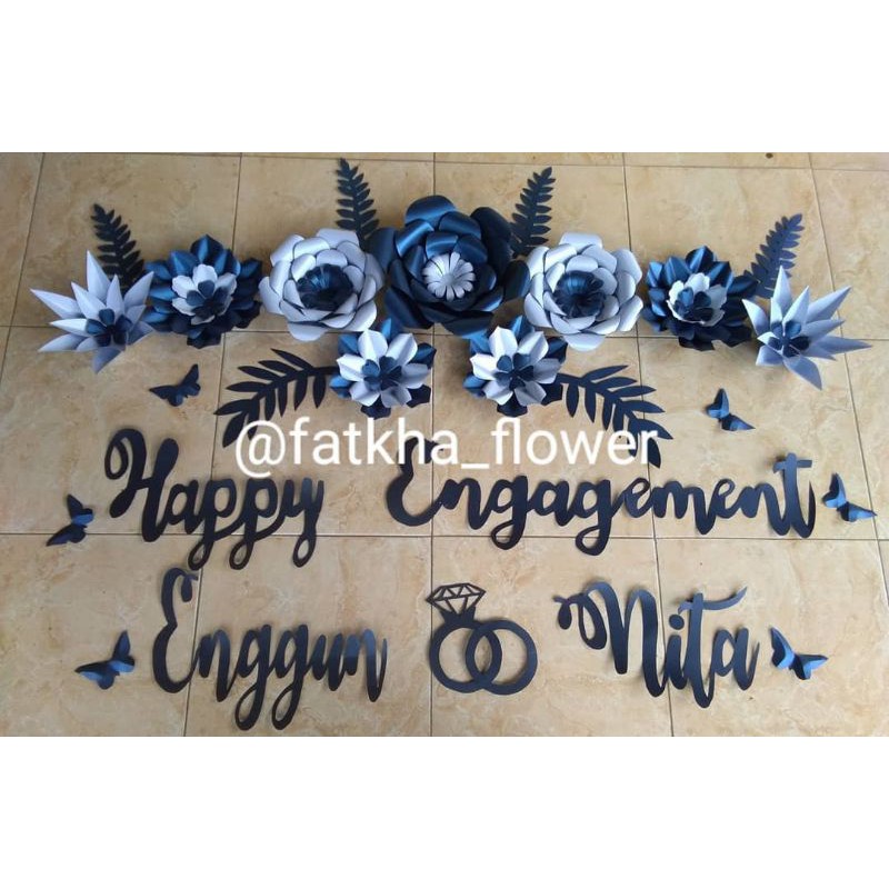 Jual paper flower dekorasi bunga kertas tunangan backdrop lamaran ...