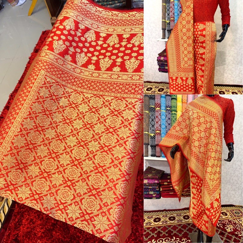 Jual SONGKET LEPUS 1 BENANG ORI MERAH CABE - ILHAM SONGKET TENUN TANGAN ASLI PALEMBANG | Shopee ...