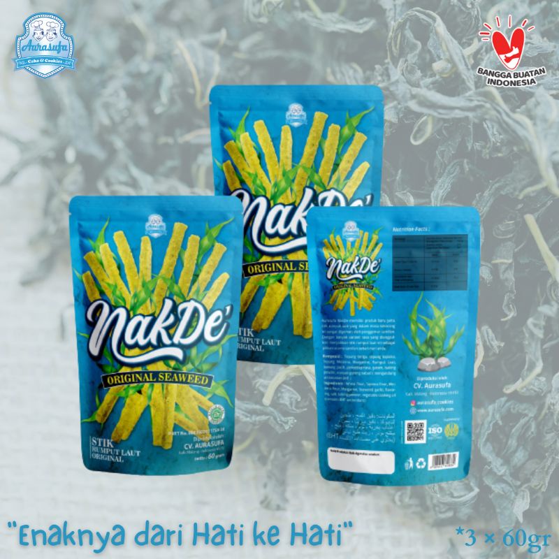 Jual 3pcs Original Seaweed Stick 60grm | Stik Rumput Laut | Stik Sayur ...