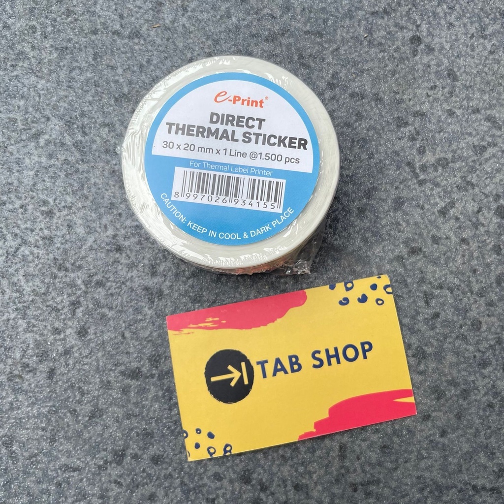 Jual TAB SHOP - E-Print Direct Thermal Sticker Label Barcode 30 x 20 mm ...