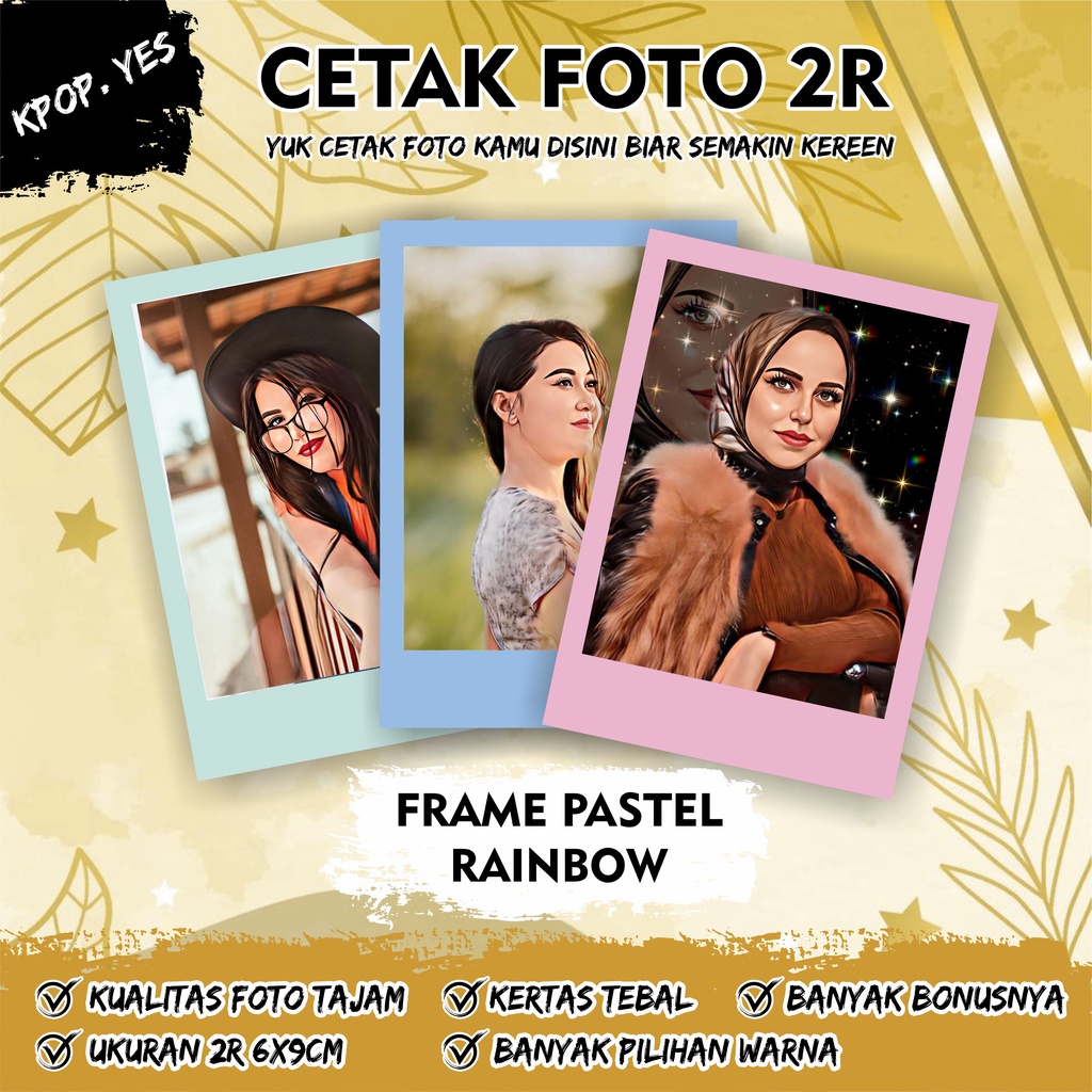 Jual CETAK FOTO UKURAN 2R (Frame Putih, Hitam, Rainbow, Blackgrid, Full ...