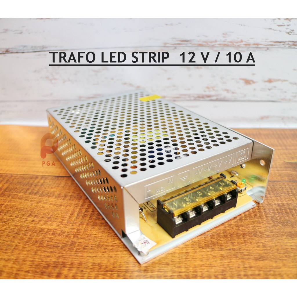 Jual Power Supply Adaptor Switching Trafo LED Strip 12V 10A ( BODY BESAR ) | Shopee Indonesia