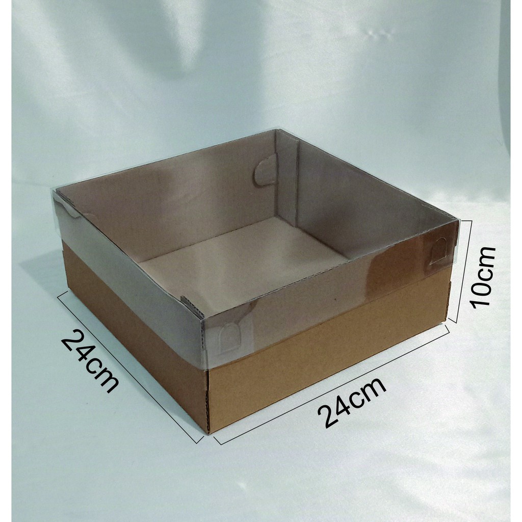 Jual Box Full Tutup Mika 24x24x10 cm / DIE CUT/ Box Puding Box Cake ...