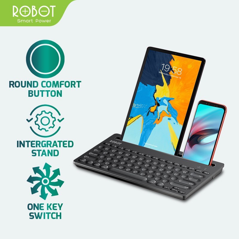 Jual Keyboard ROBOT KB10 Multi-Device Bluetooth &2.4G Wireless keyboard ...