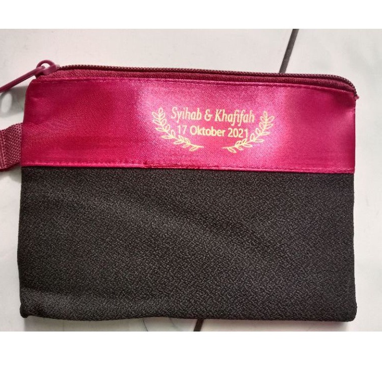 Jual souvenir pernikahan dompet jok mini free sablon nama kemas plastik ...