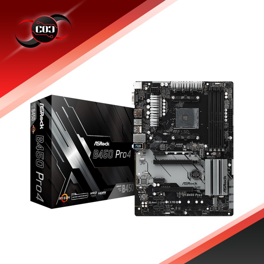 Jual ASRock B450 Pro 4 (AM4, AMD Promontory B450, DDR4, USB3.1, SATA3 ...
