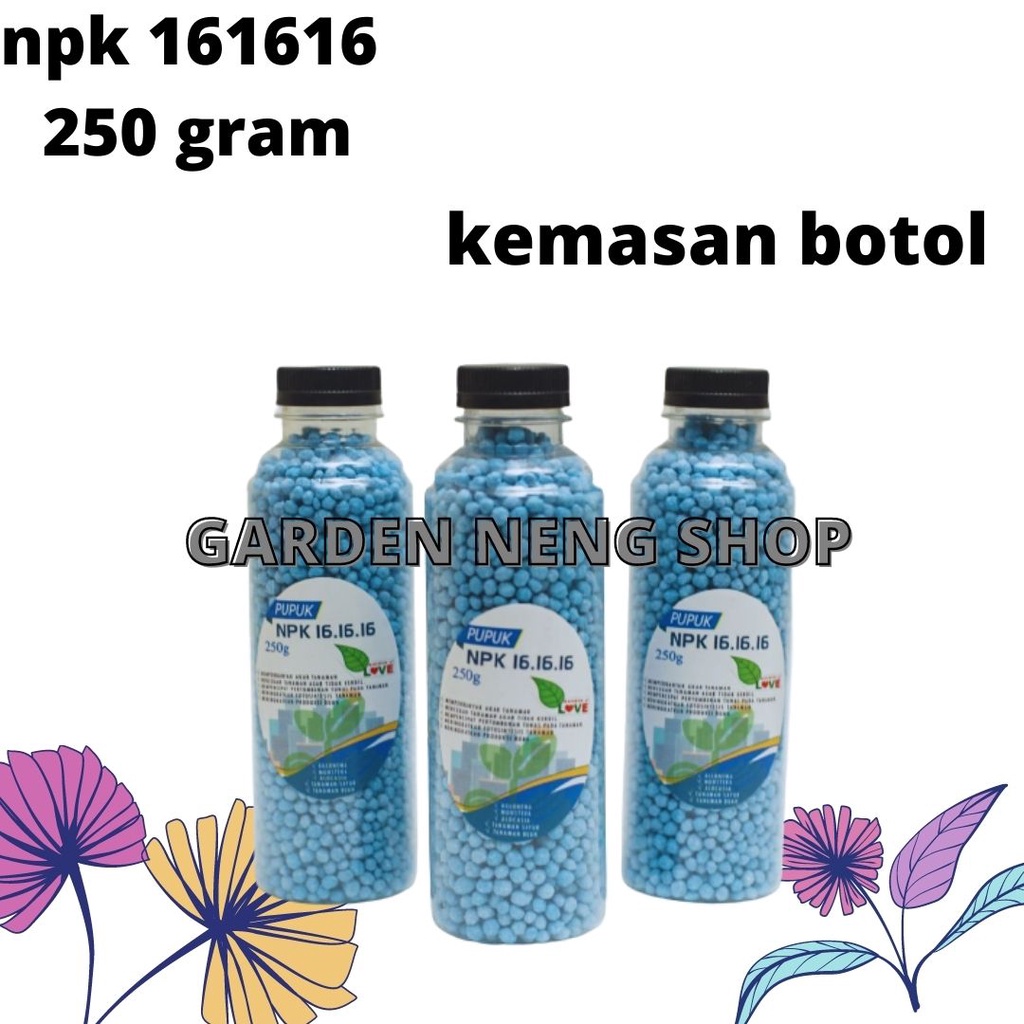 Jual NPK MUTIARA BIRU 16-16-16 KEMASAN BOTOL 250gr pupuk seimbang untuk ...