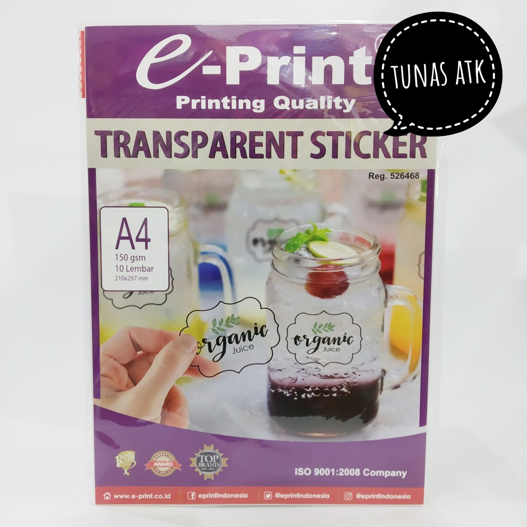 Jual E-PRINT TRANSPARENT STICKER | Shopee Indonesia