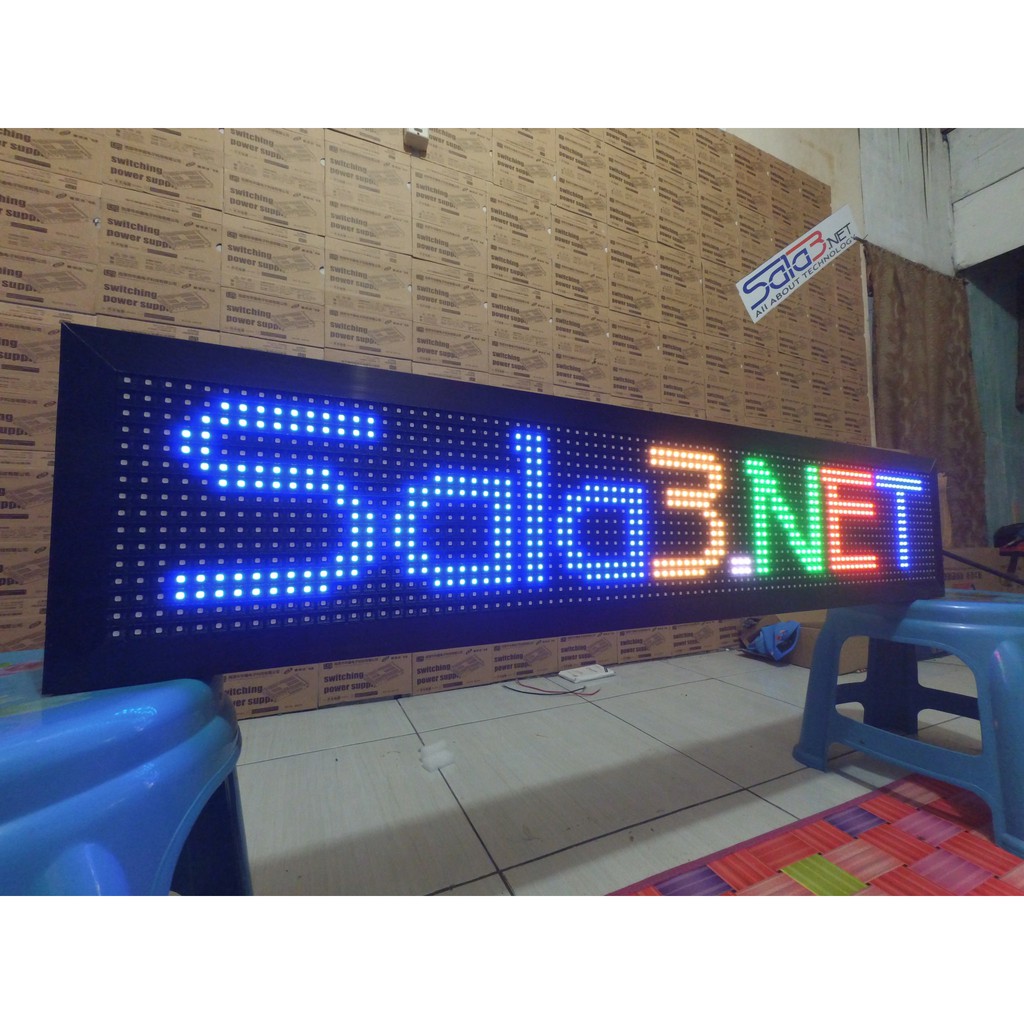 Jual Running Text RGB full Colors 20 x 100 Outdoor Wifi Koneksi ...