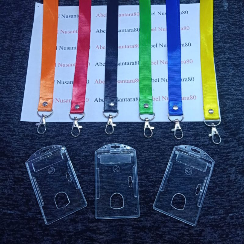 Jual Paket Casing ID Card Acrylic Bening 1 Sisi Ev Bes+Tali Polos ...