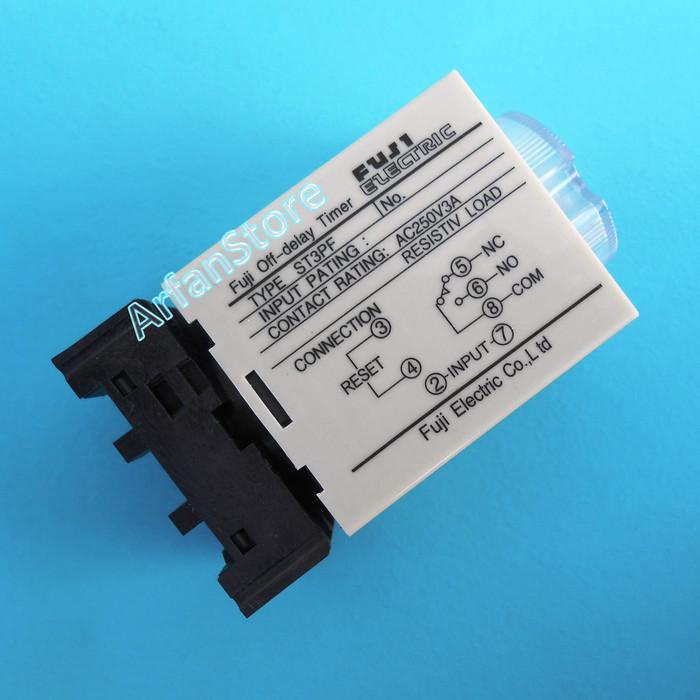 Jual 10 Menit Power OFF Delay Relay Timer TDR AC 220V ST3PF + Socket ...