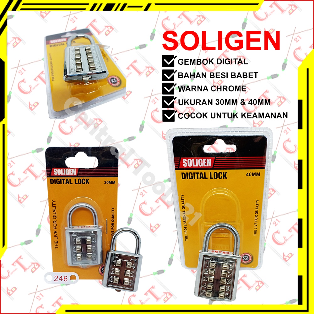 Jual Gembok Pin Digital Nomor Tas Koper Varian 30MM 40MM Besi Chrome ...