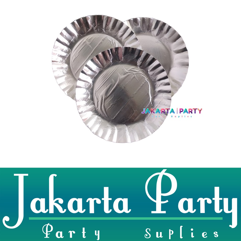 Jual Piring Kue Silver / Paper Plate Silver / Piring Kertas / Piring Ultah | Shopee Indonesia