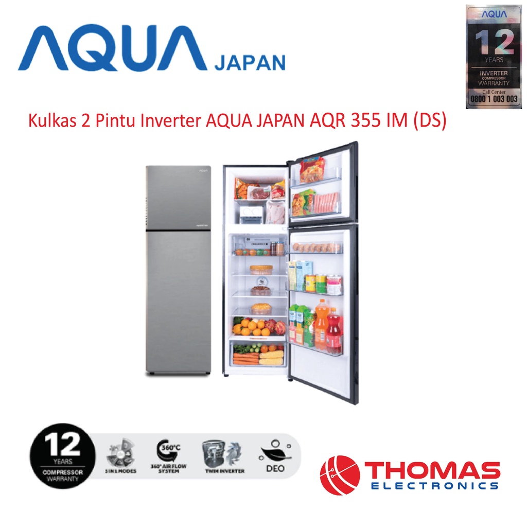 Jual Kulkas 2 Pintu AQUA Twin Inverter JAPAN AQR 355 IM DS Lemari Es ... Jual Kulkas 2 Pintu AQUA Twin Inverter JAPAN AQR 355 IM DS Lemari Es ...