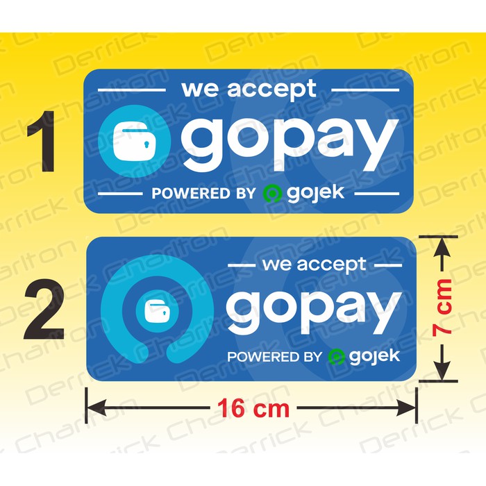 Jual Sticker Go Pay 2 pcs, stiker Gopay pembayaran digital non tunai ...