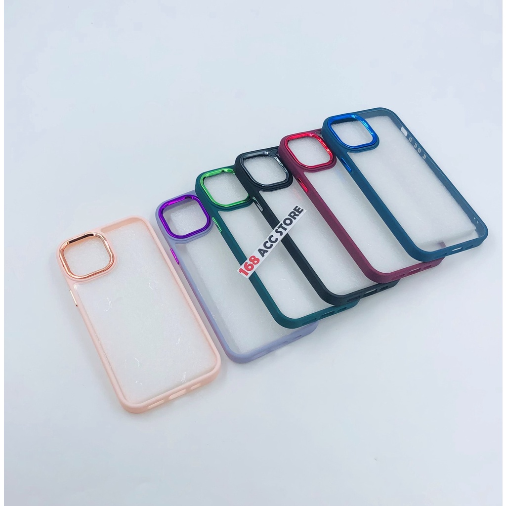 Jual CASE MACARON CLEAR LIST CHROME ALL TIPE | Shopee Indonesia