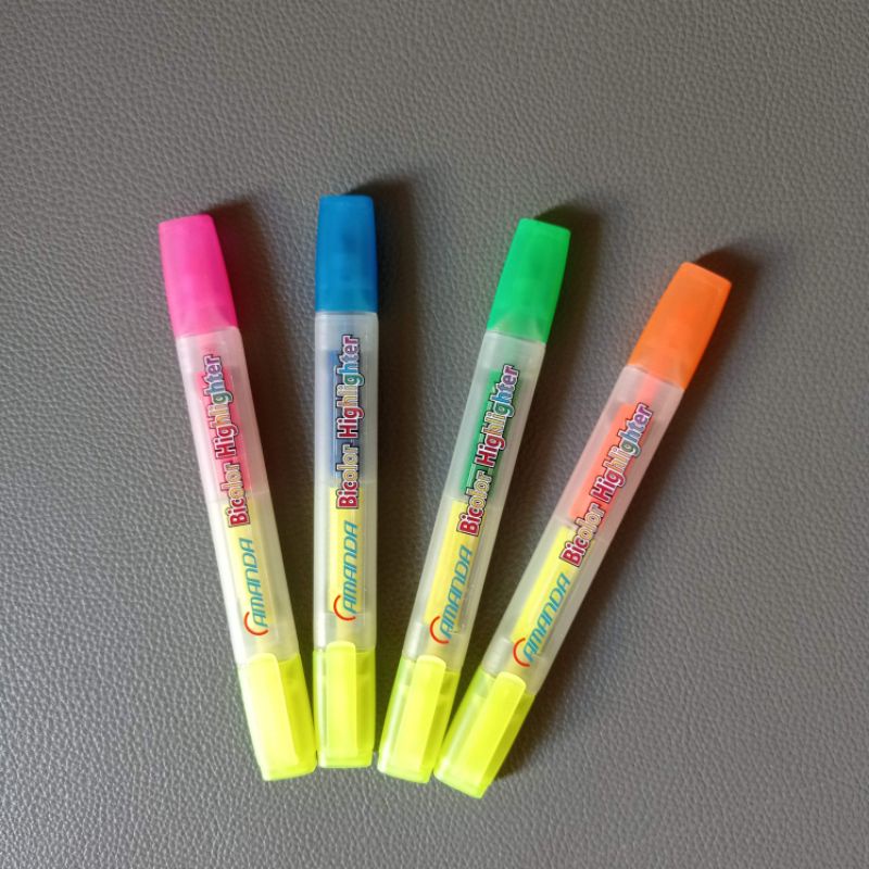 Jual Bi-color Highlighter Amanda AH-5/ penanda / Marker | Shopee Indonesia
