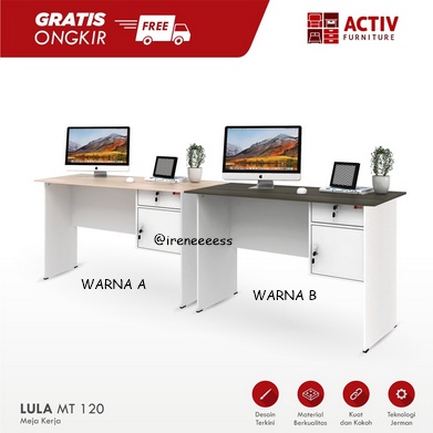 Jual MEJA 1/2 BIRO MEJA KERJA MEJA BELAJAR ACTIV LULA MT 120 / MEJA KERJA TERBARU 2 VARIASI ...