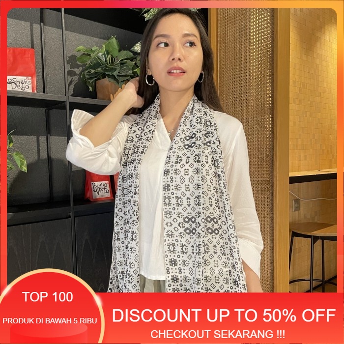 Jual Syal Scarf Batik Wanita Aksesoris Fashion Shawl Motif Tribal ...