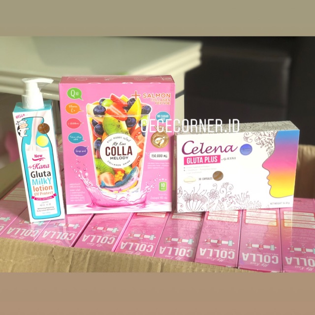 Jual WHITENING GLOW SET (COLLA MELODY+GLUTA MILKY+GLUTA CELENA ...