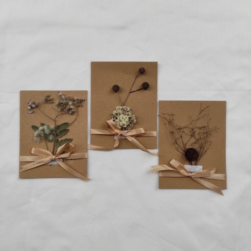 Jual KARTU UCAPAN/GREETING CARD BUNGA KERING | Shopee Indonesia