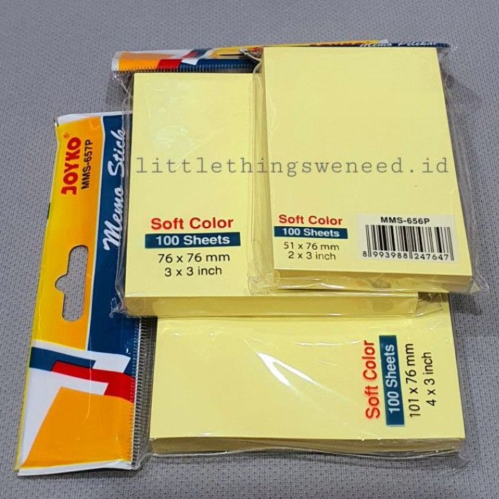 Jual Sticky Note Post It Joyko 2x3 3x3 4x3 inch Memo Kertas Tempel ...