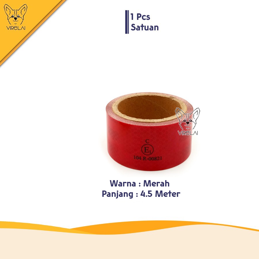 Jual Scotlight Sticker Stiker 5 Meter Truck Kuning/Merah Reflective ...