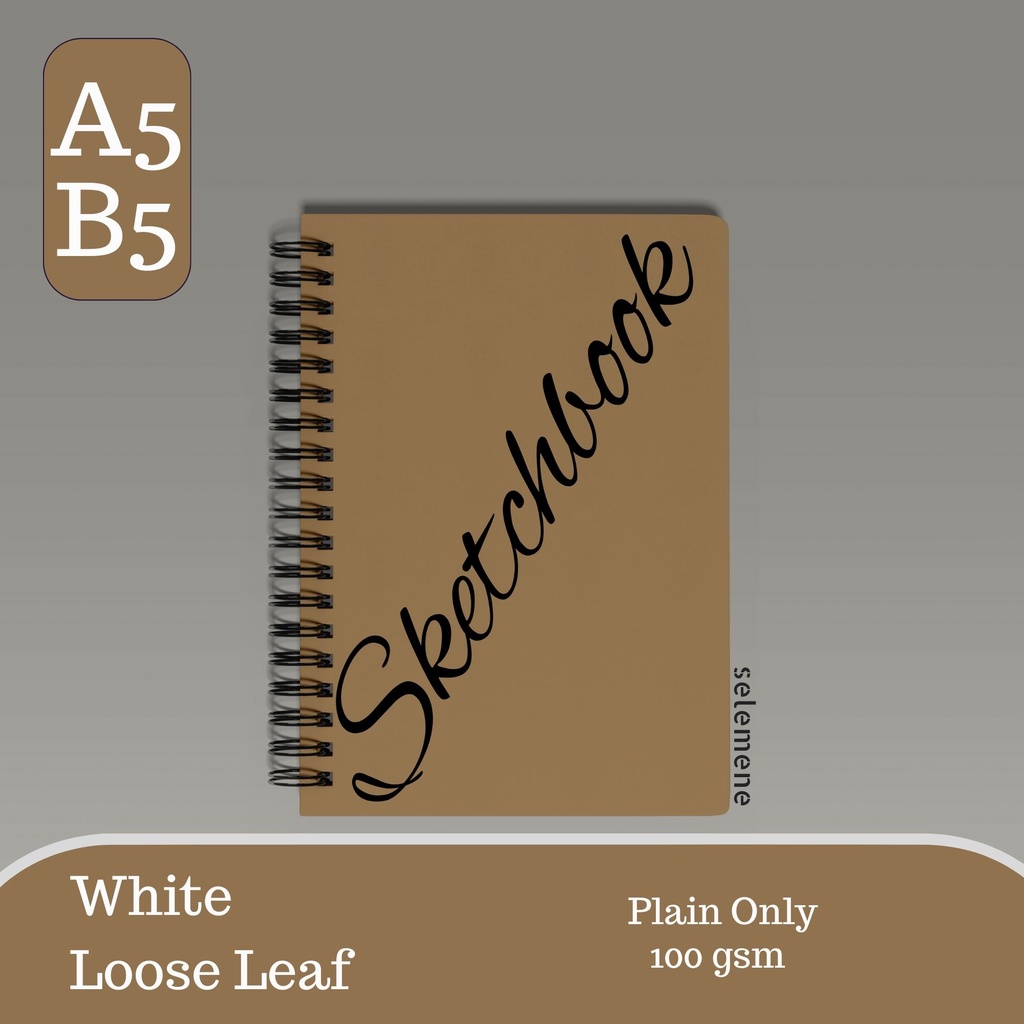Jual Buku Gambar Sketsa A5 B5 / Sketchbook / Drawing Book / Putih Hitam ...